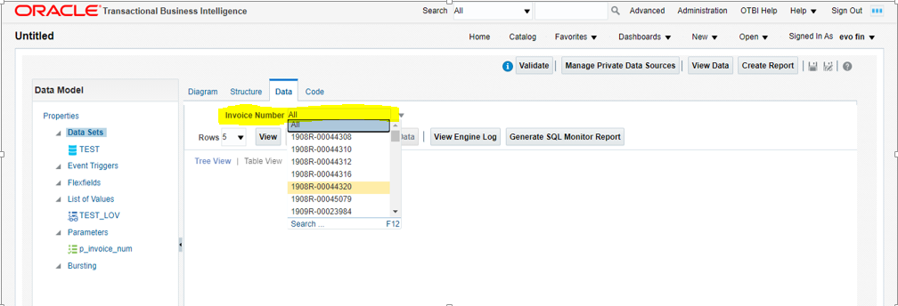 Oracle Application: Oracle Fusion BIP Report: How to Create Data Model ...