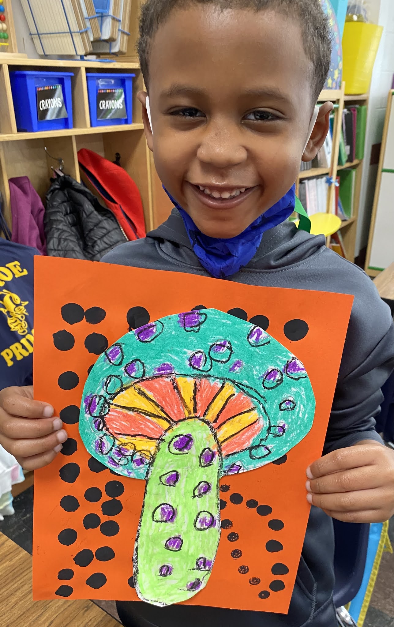 Mrs. Harris' art room: Yayoi Kusama kindergarten mushrooms art lesson