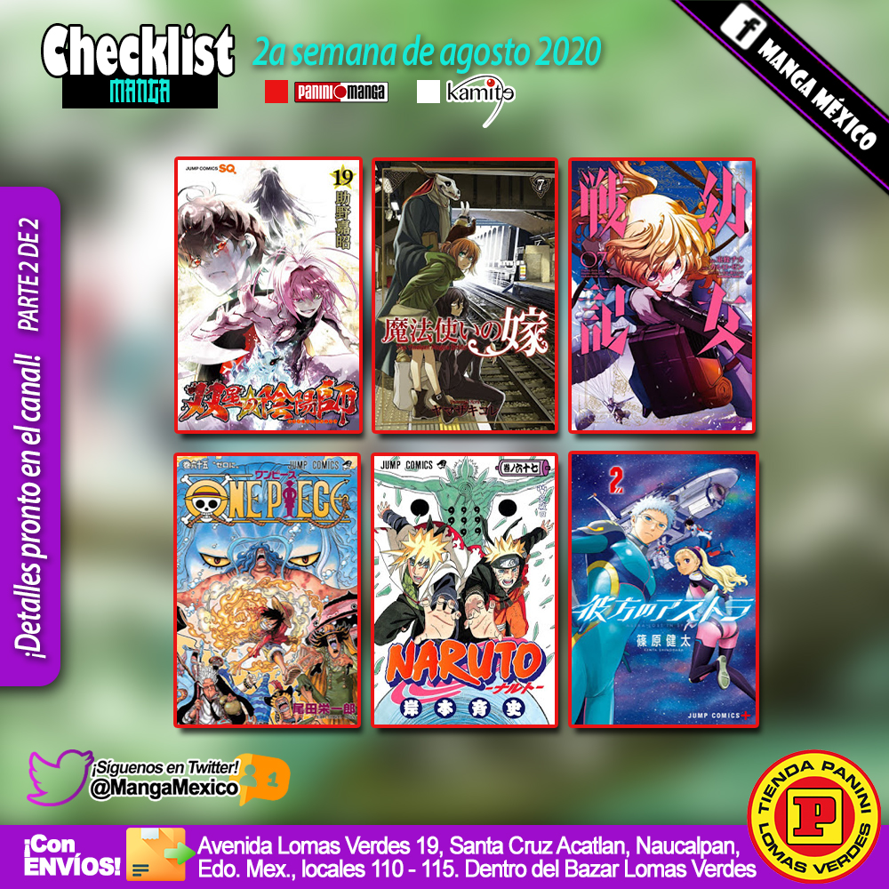 CHECKLIST manga: SEGUNDA semana de AGOSTO ¡Estreno GIGANT! - Manga México