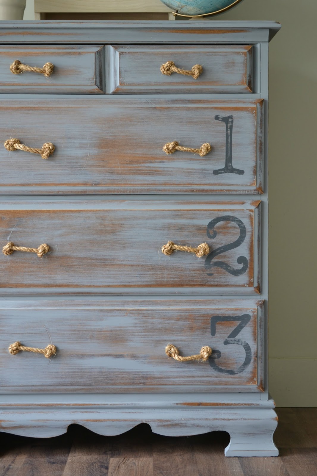 Funky Junk: Distressed Number Chest of Drawers