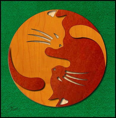 Scrollsaw Workshop: Cuddling Cats Scroll Saw Pattern.