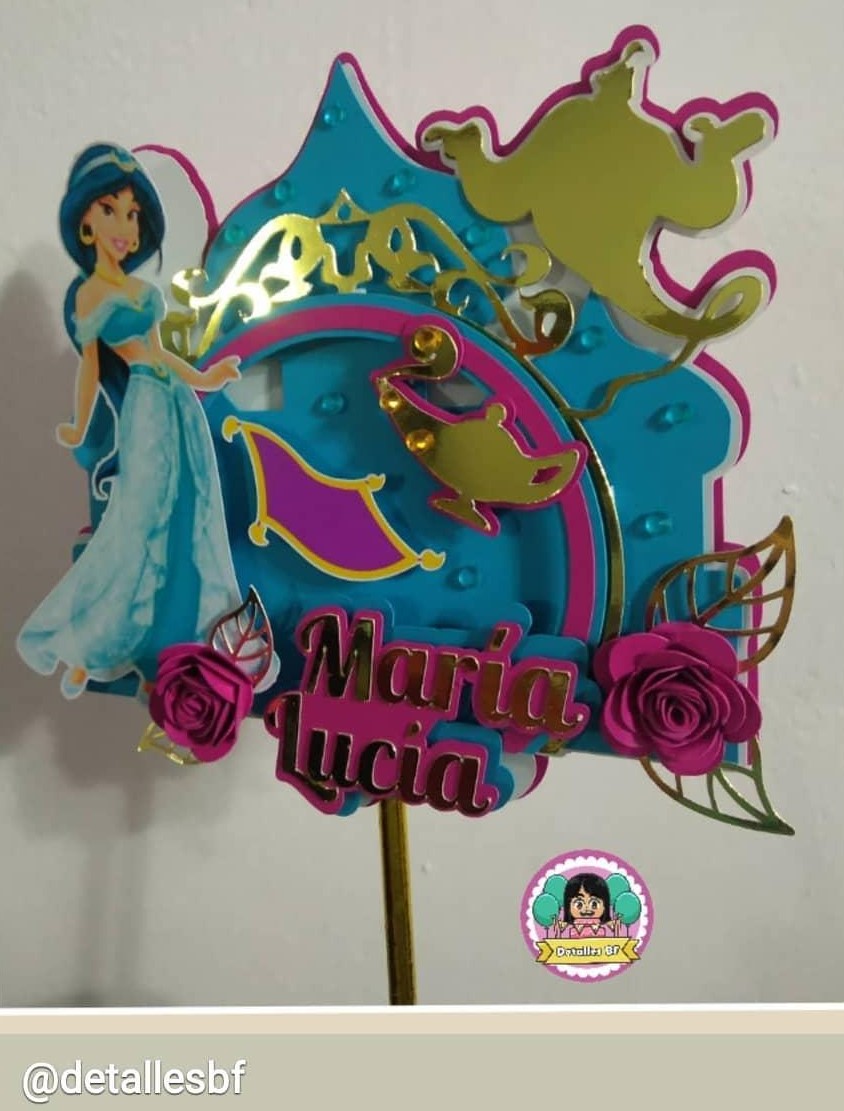 Topper 3D Princesa Jazmín María Lucía - Mis Toppers Tus Toppers