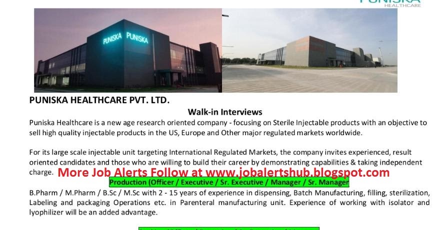 JOB ALERTS HUB: Walk-Ins for Multiple Positions - Production | Packing | QC | QA | Microbiology ...