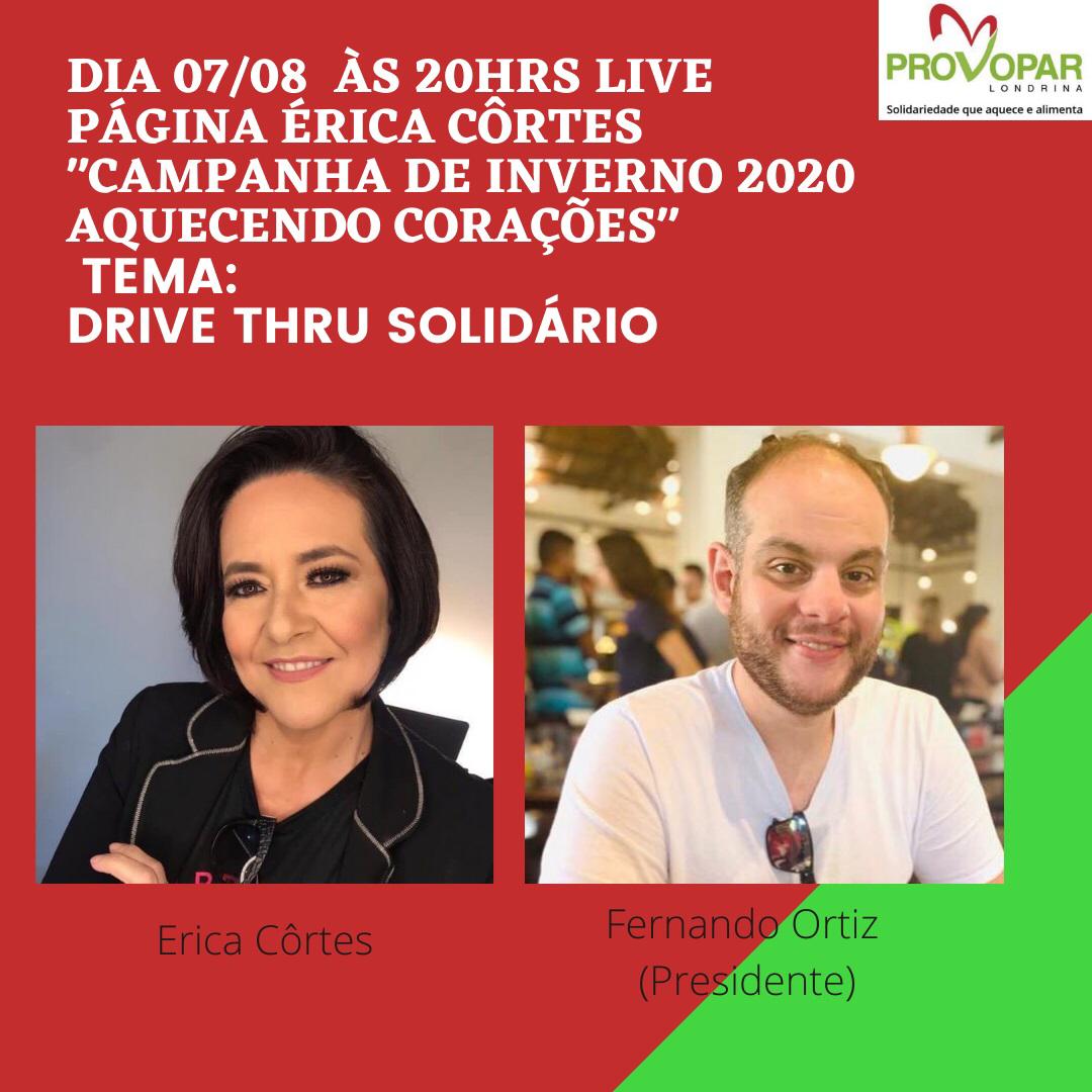 Instituto Cultural Arte Brasil: LIVE SOLIDÁRIA COM ERICA CORTES