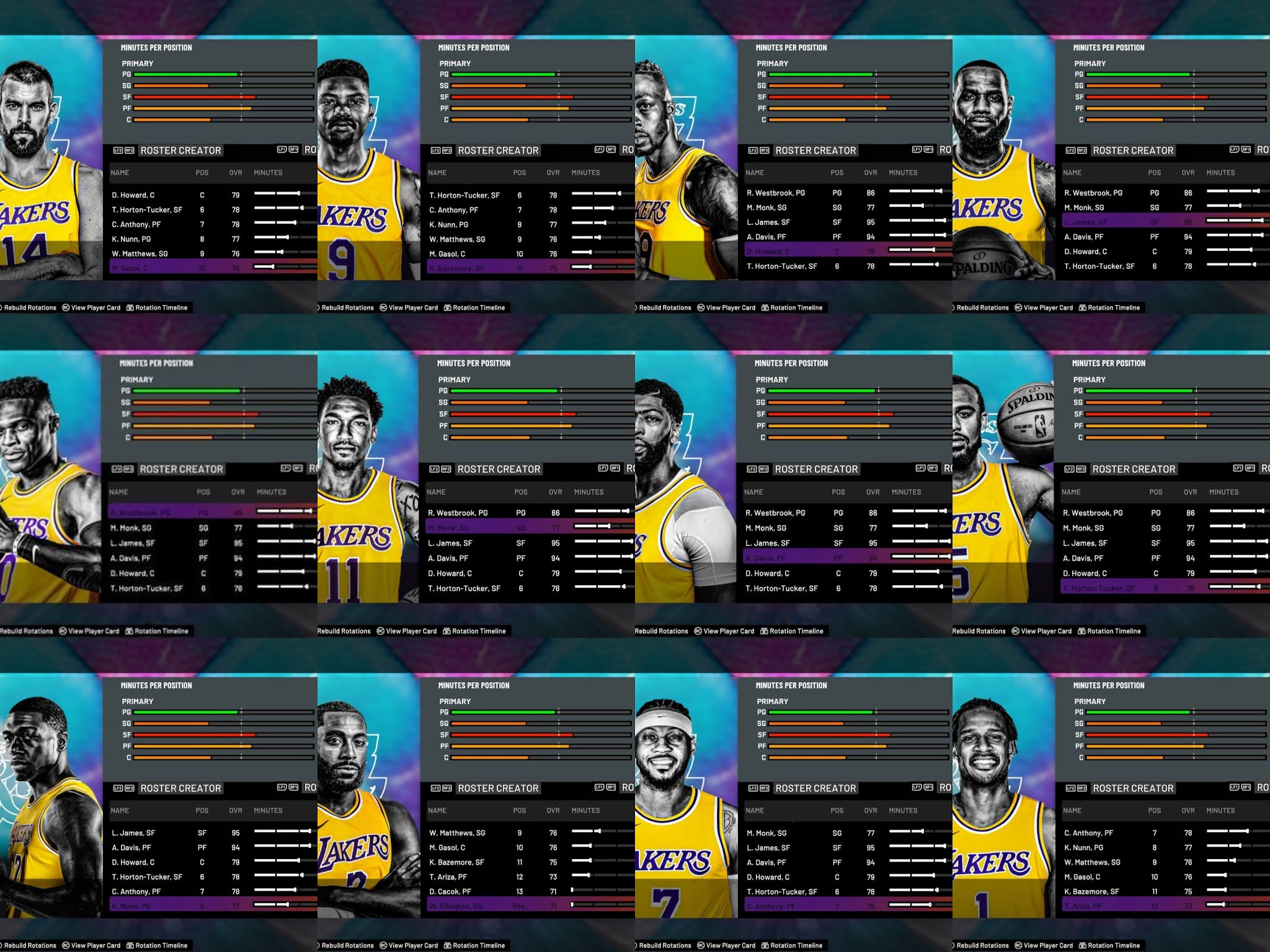 NBA 2K21 LOS ANGELES LAKERS [BnW] UPDATED PORTRAIT PACK BY ARTS
