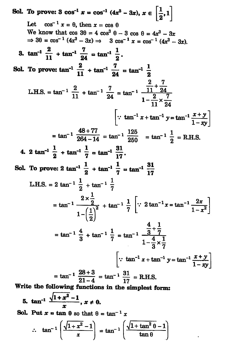 Inverse trigonometric functions class 12 math - Studypur