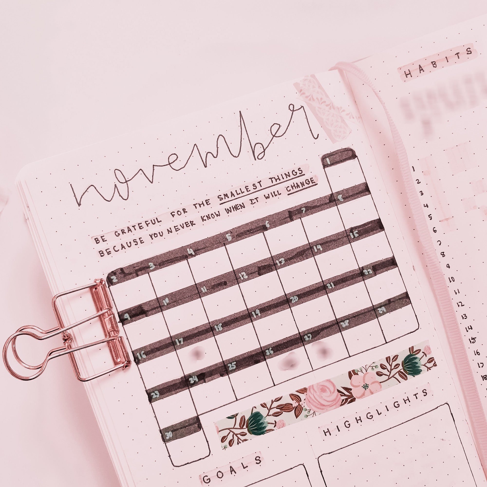 Plan With Me November Bullet Journal Layout - Productive Pixie