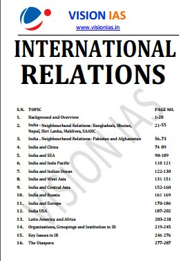 VISION IAS Mains 2021 International Relations Printed Notes PDF - VISION