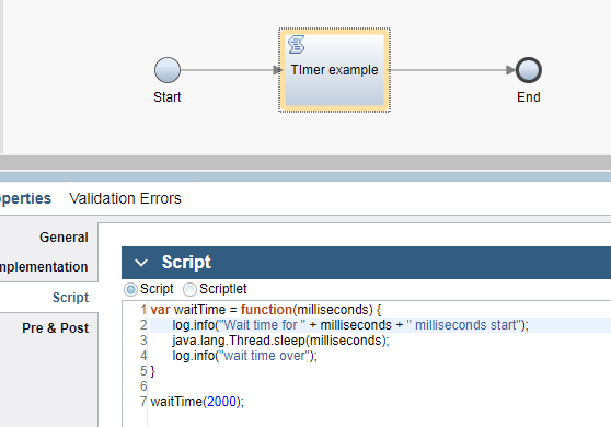 Simple timer implementation in IBM BPM service