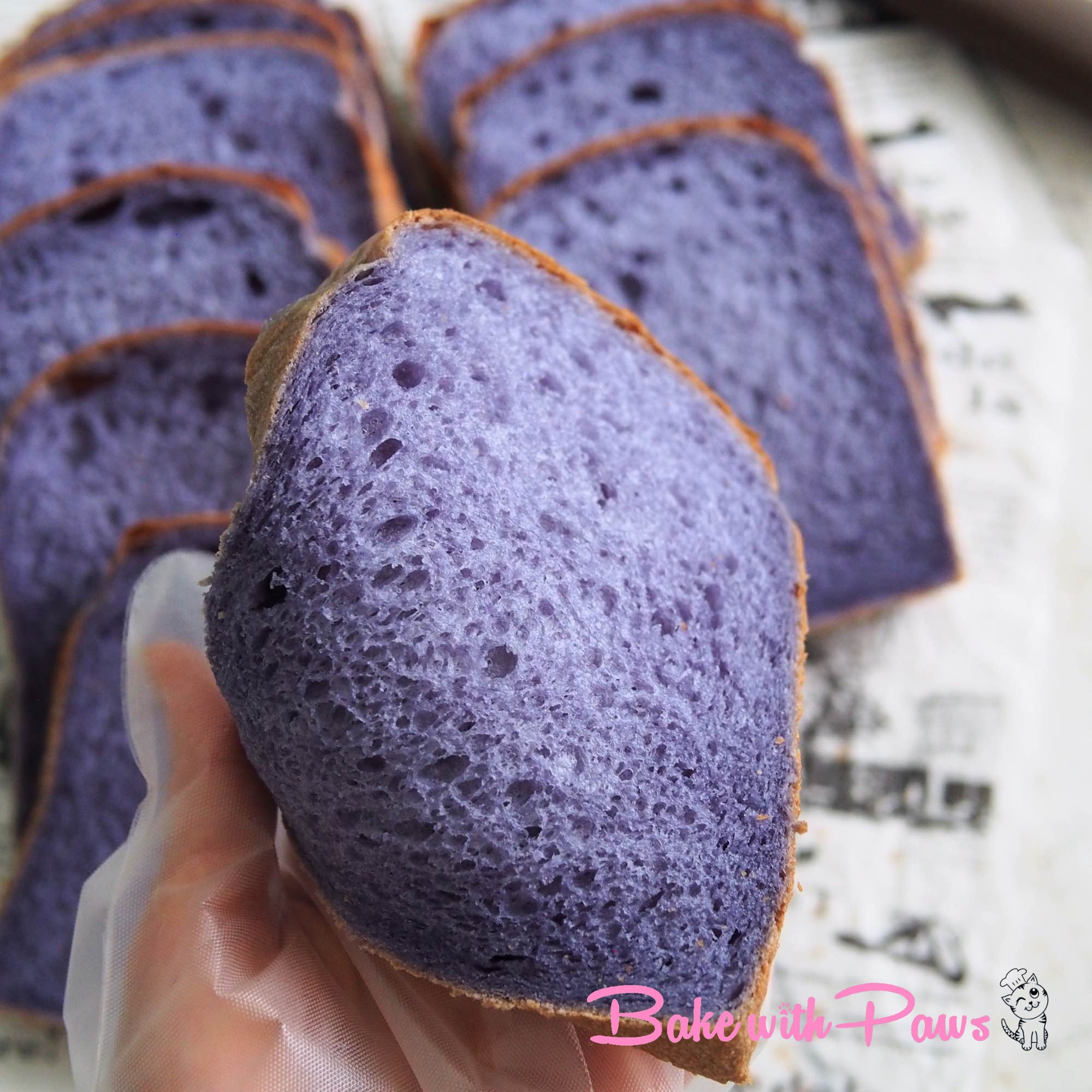 Butterfly Pea Flower Soft Sourdough Bread - BAKE WITH PAWS