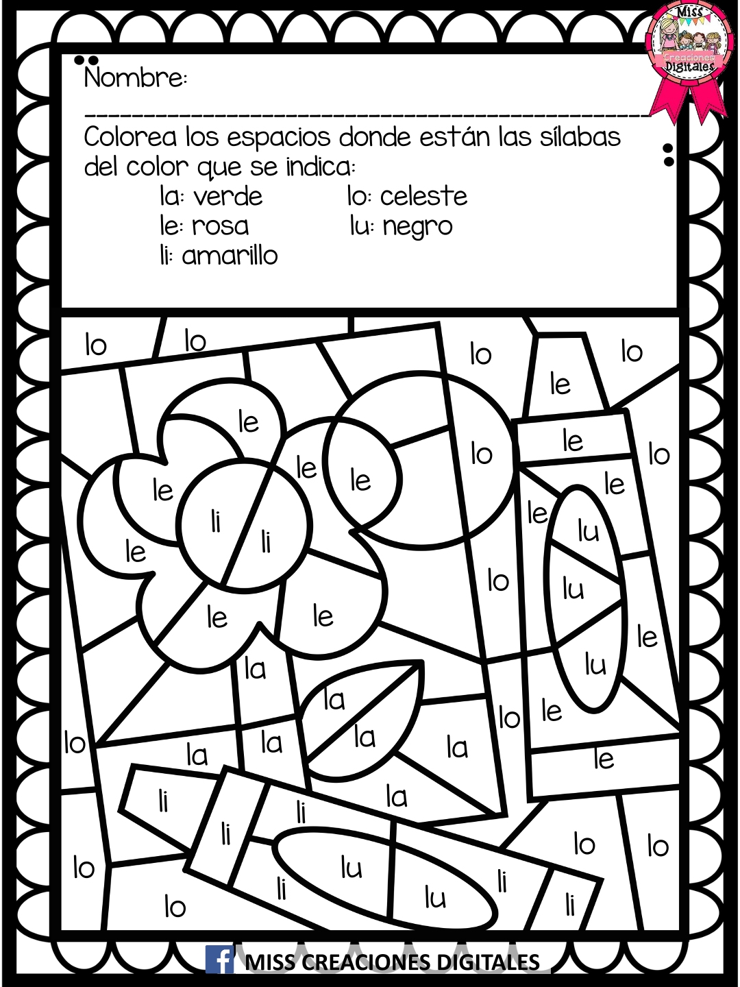 Aprendo Sílabas Coloreando