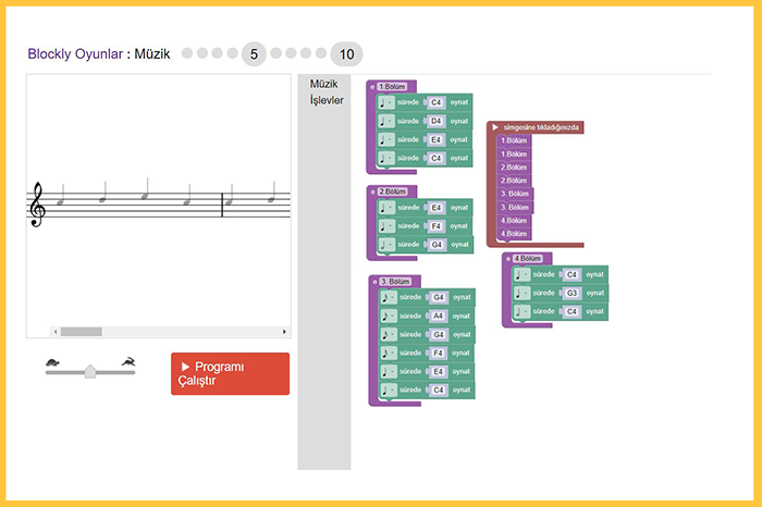 Blockly Games Müzik Çözümleri | Bilişimci Ali