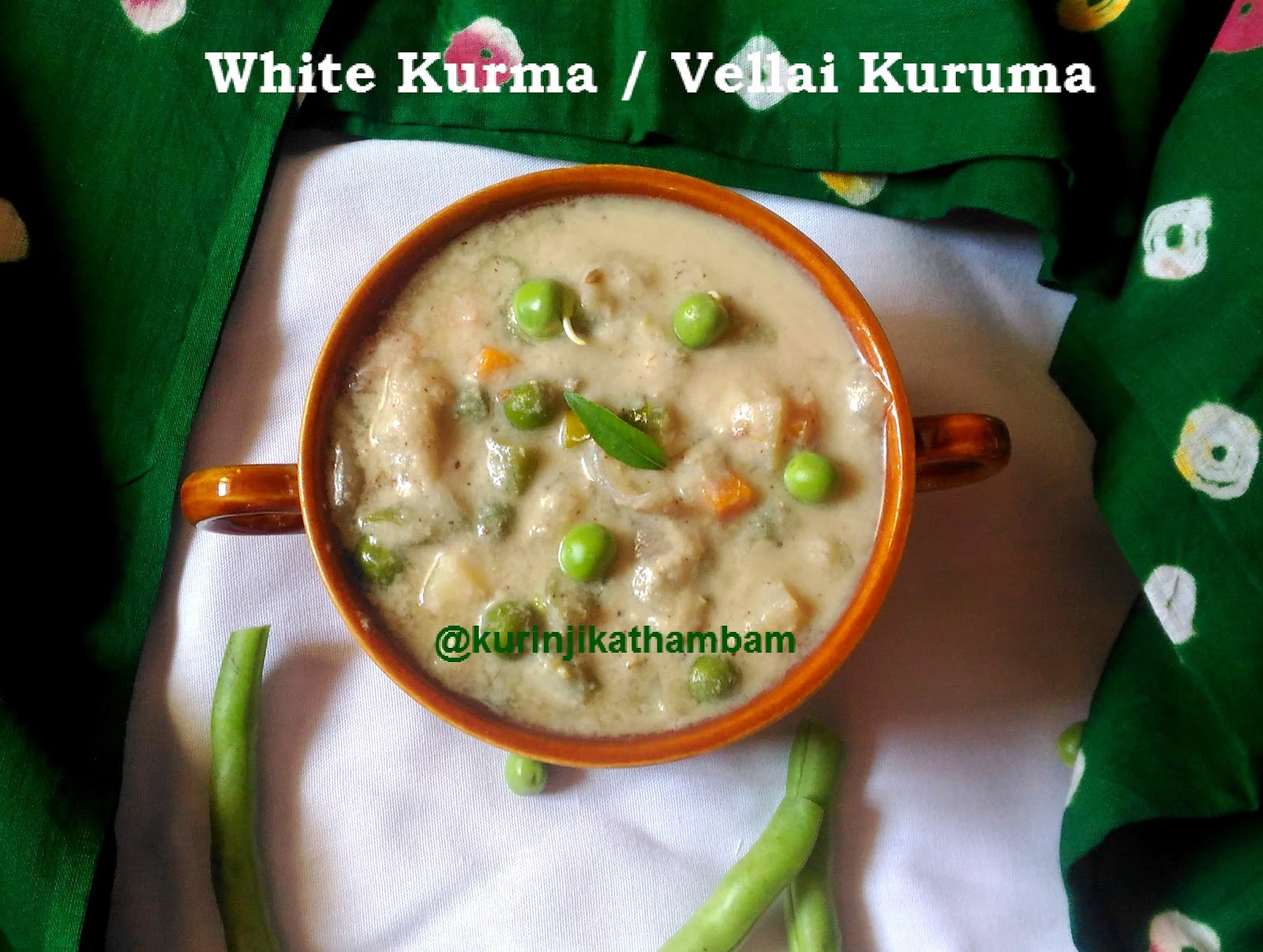 White Kurma / Vellai Kuruma | Side Dish for Chapathi ~ Kurinji Kathambam