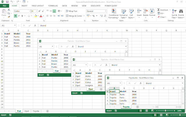 Excel Macro Class: Separate Sheets Into Workbooks Excel VBA Macro