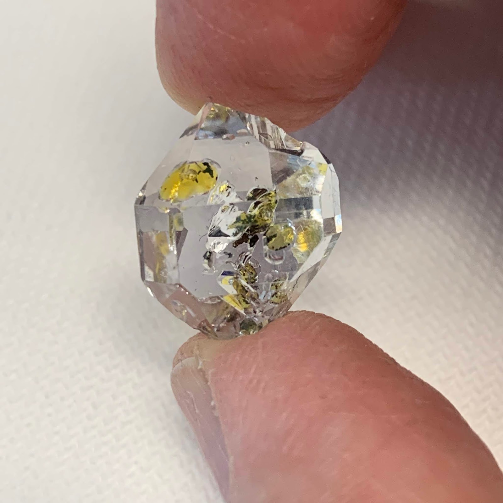 Petroleum Quartz - Golden Enhydro Crystals