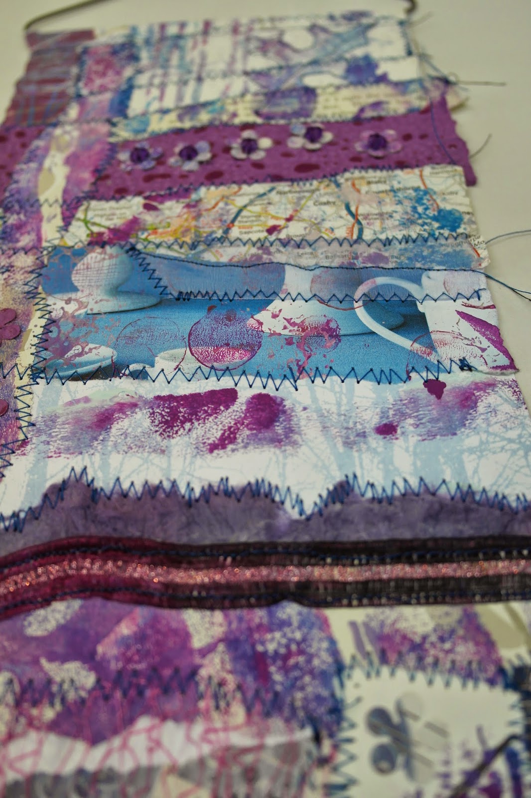 H-anne-Made: Print Collage Stitch with Creative Threads in Garstang