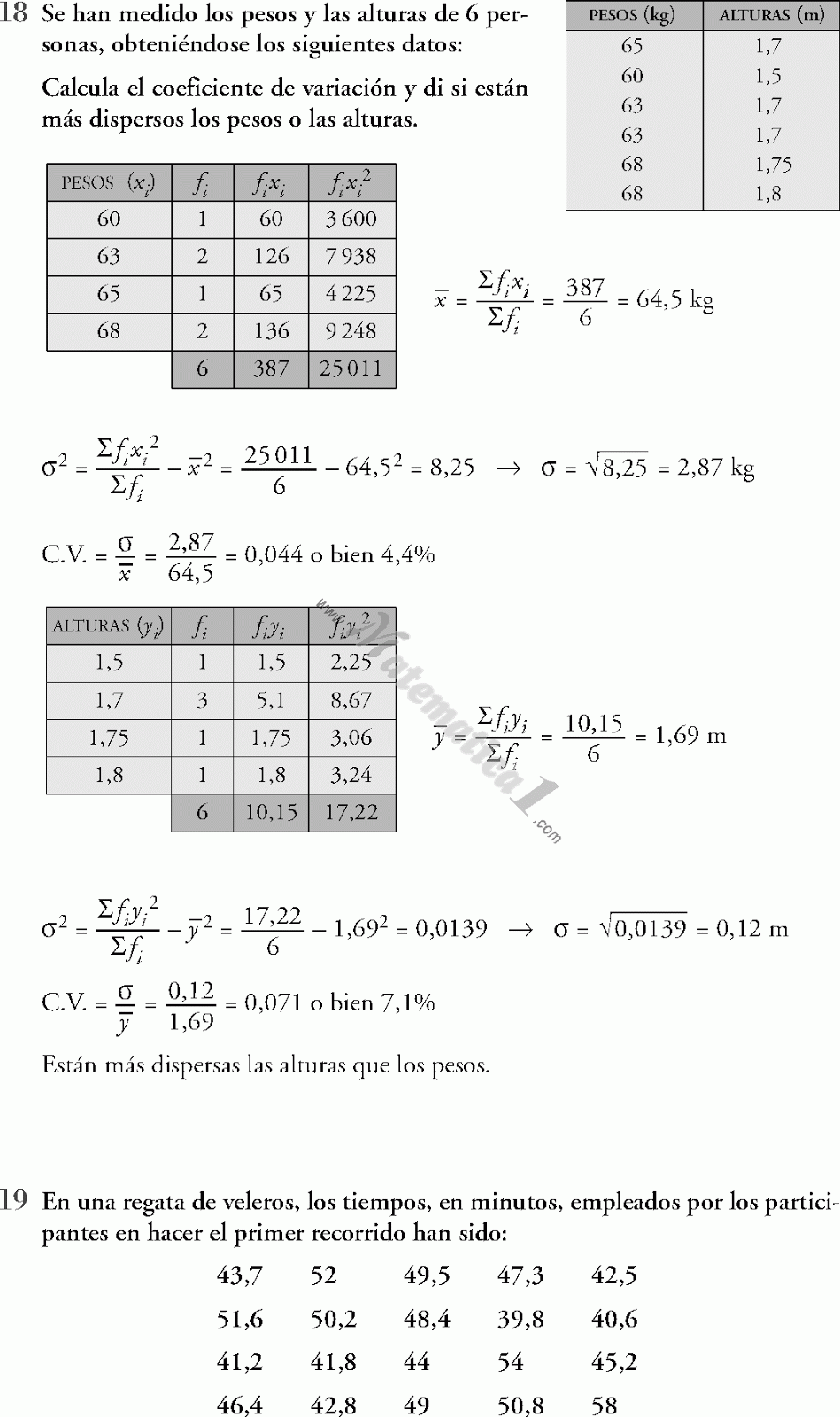 ESTADISTICA DESCRIPTIVA E INFERENCIAL EJERCICIOS RESUELTOS DE SECUNDARIA – ESO
