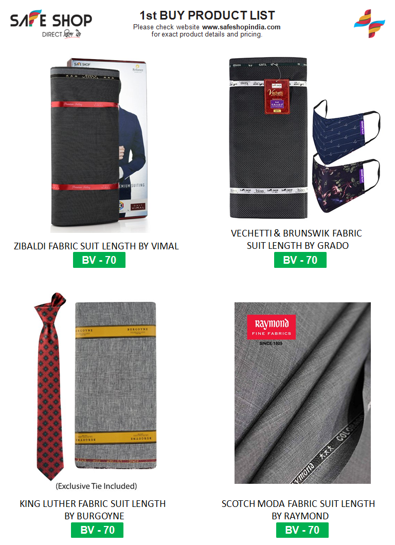 SAFE SHOP PRODUCT DETAILS FOR JOINING | SAFE SHOP ALL PRODUCTS LIST WITH BV