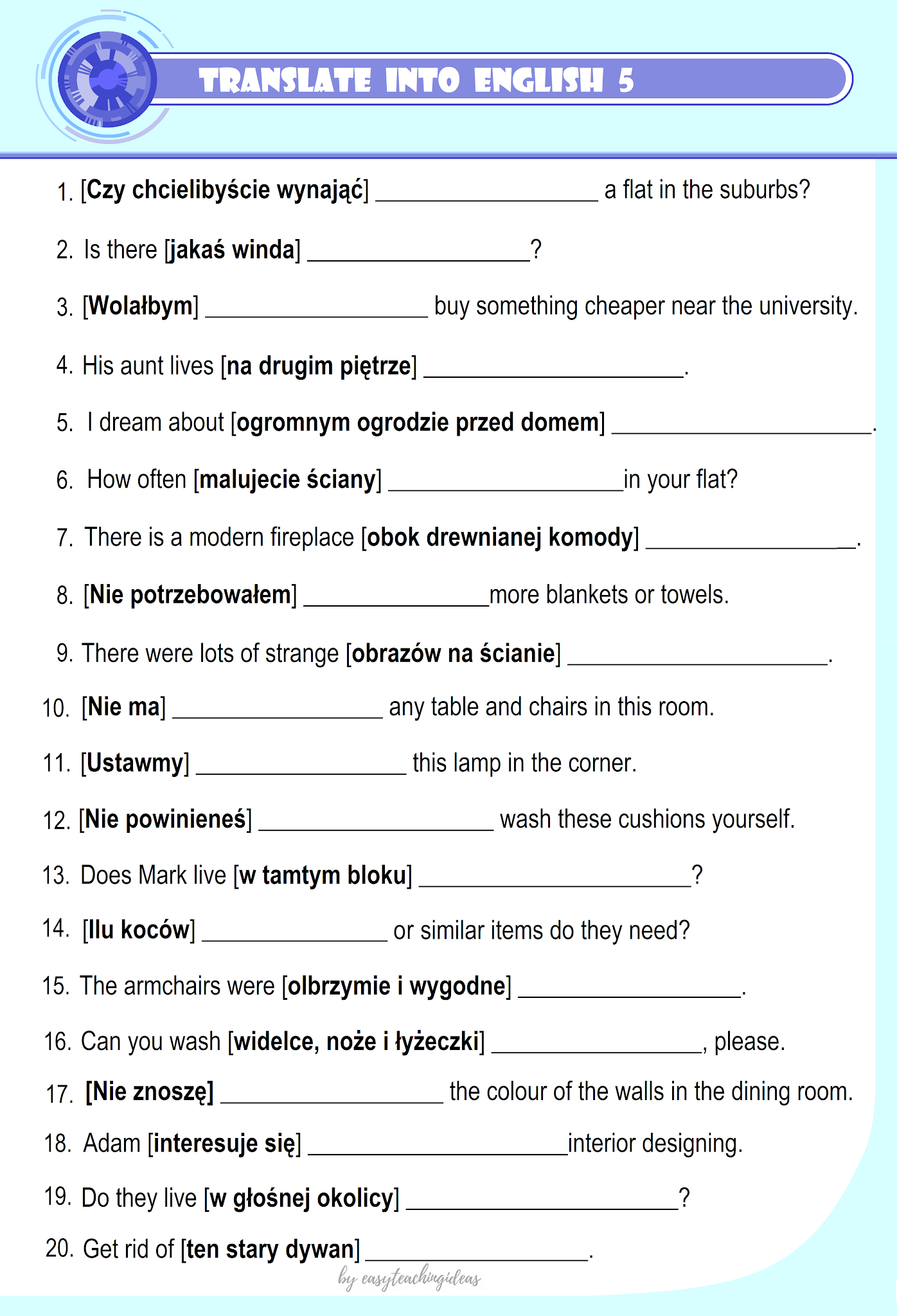 moje pomysły jak ...: Translate into English 2