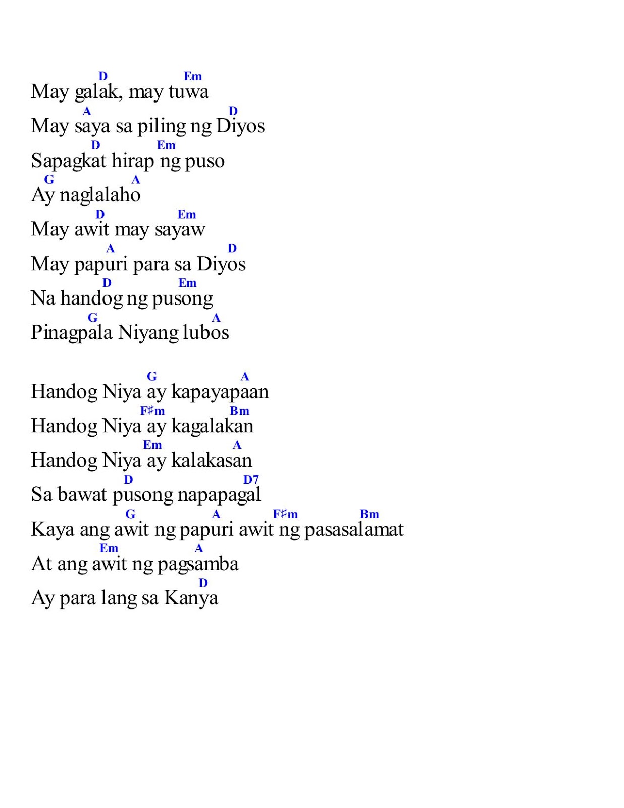 MAY GALAK Lyrics with Chords MP3 Minus One HD Videoke Karaoke Instrumental Chords