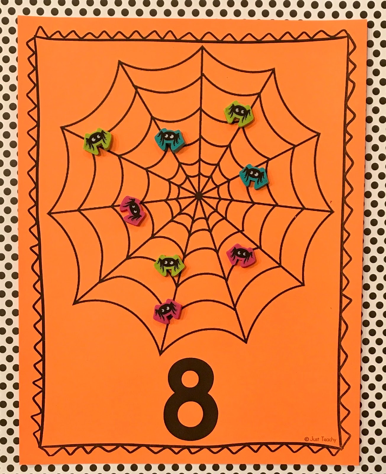 Spider Web Counting Cards | Just Teachy