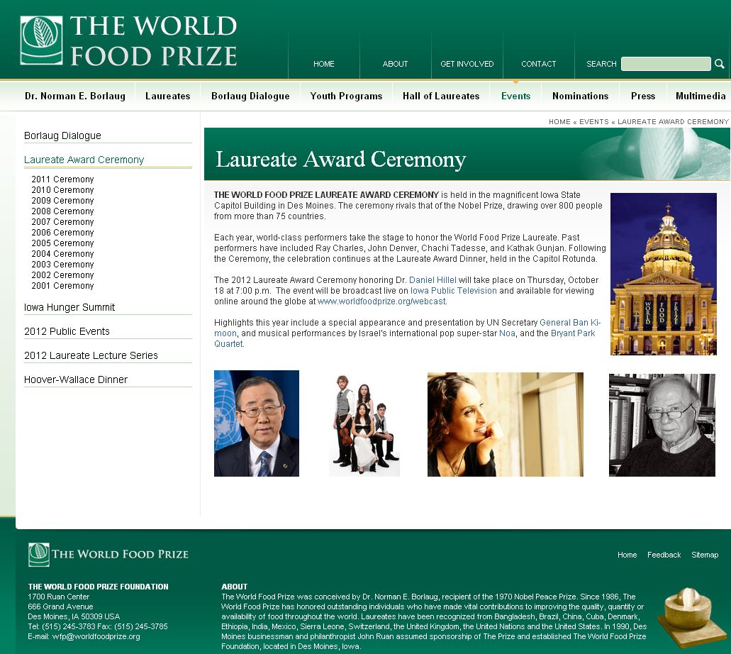 Noa's Museum Blog: Noa's performance at the World Food Prize Award ...