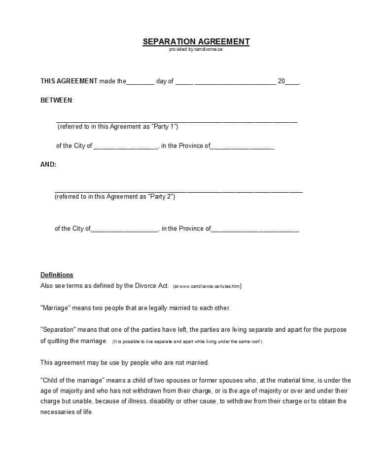 Letter Of Separation From Spouse Template ~ Resume Letter