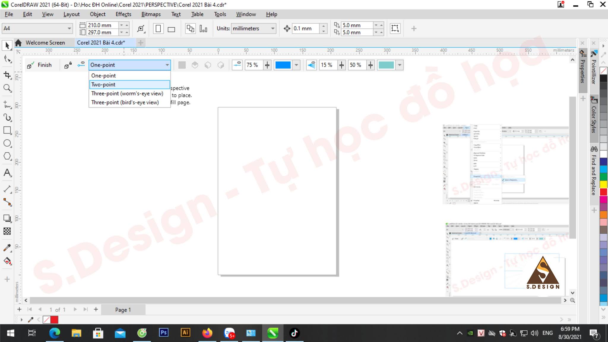 [Coreldraw 2021 - Chức năng mới P.4] Vẽ phối cảnh 3D - Perspective in ...