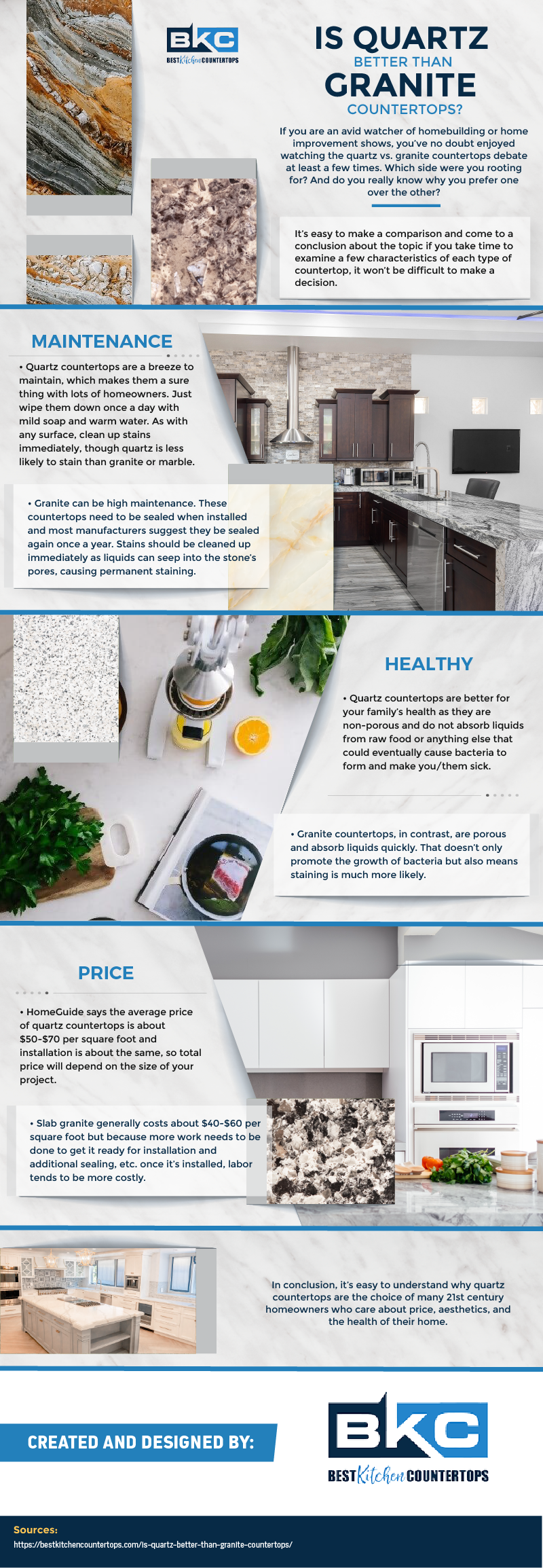 Is Quartz Better Than Granite Countertops? #infographic - Visualistan