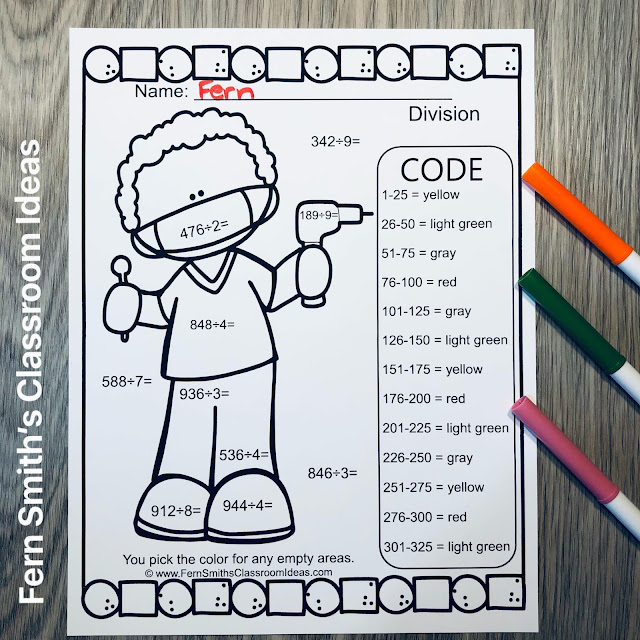 Grab These Community Helpers Career Themed Color By Number Divide 3 ...