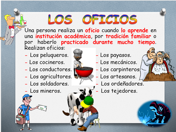 TEMÁTICAS SEGUNDO: Oficios, profesiones y herramientas