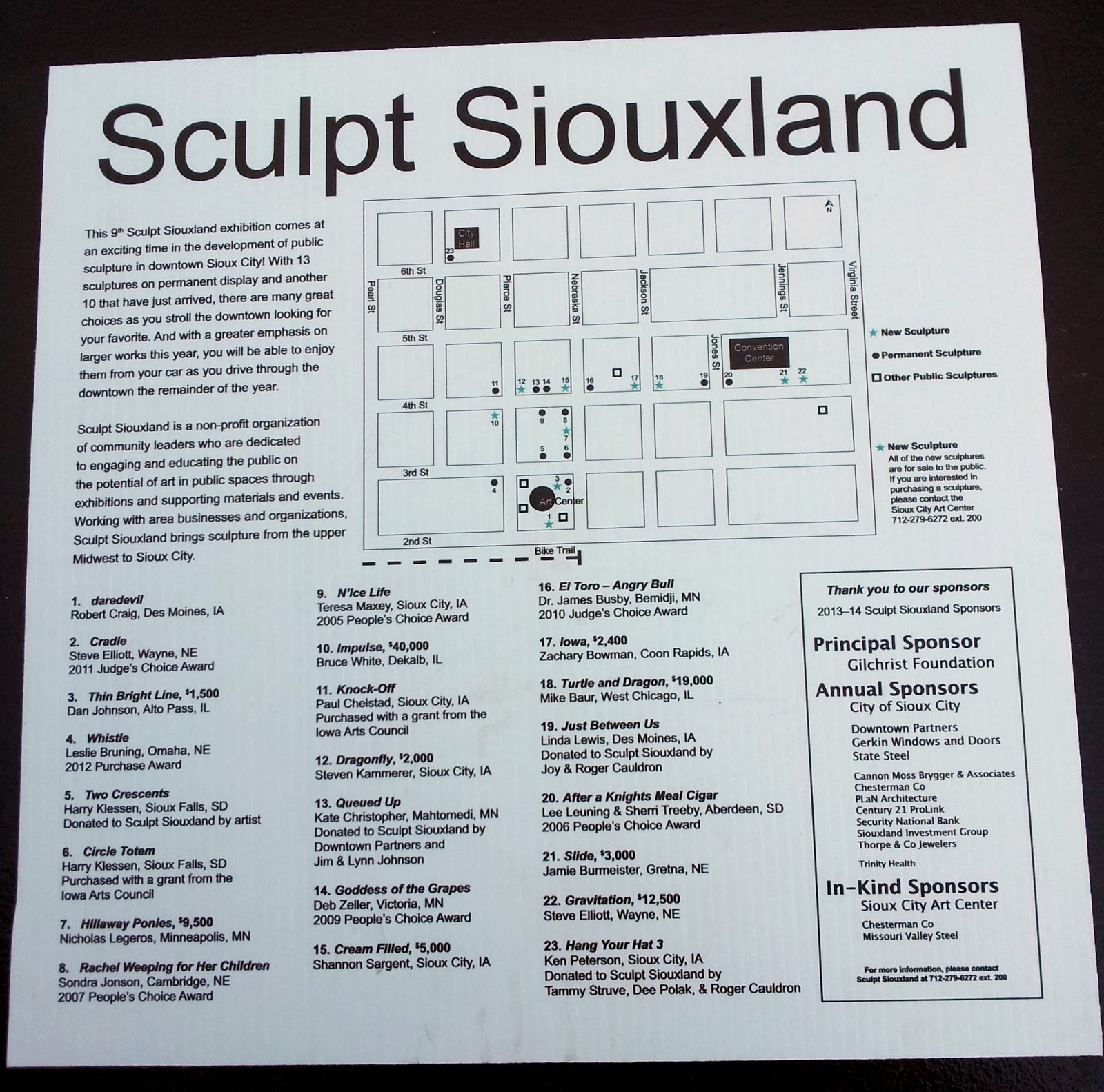 History and Culture by Bicycle: Sculpt Siouxland 2013: New Map