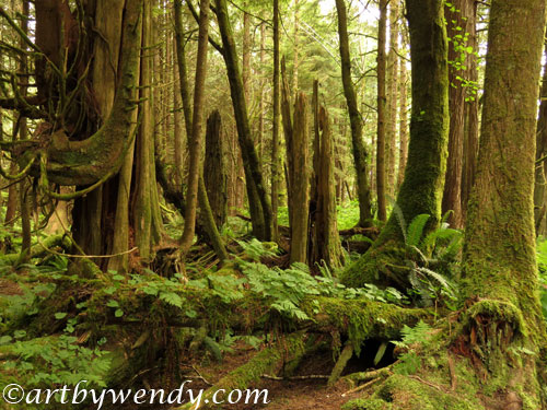 Art by Wendy: 4 Tips for Painting Mossy Rocks (Logs, trees, stumps ...