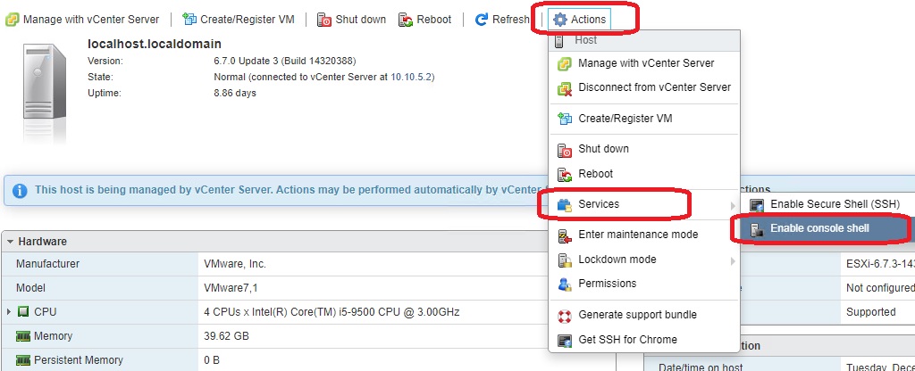 Knowledge Area: VMware ESXi Console Black Screen