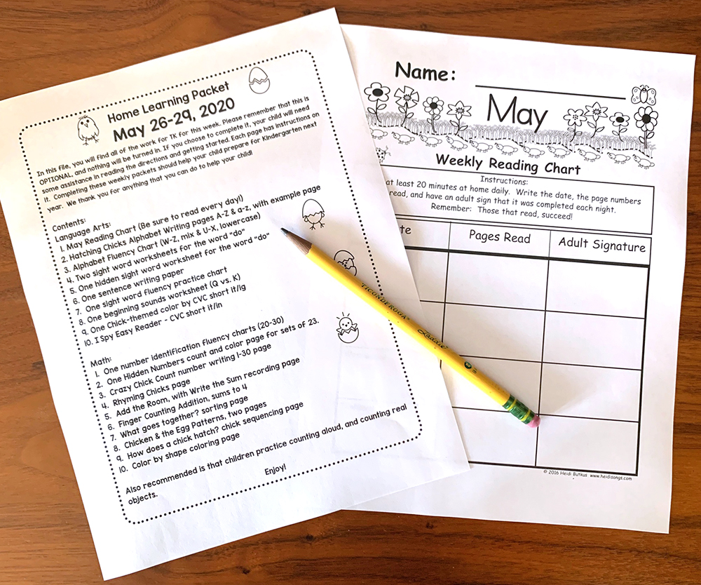 K/TK Distance Learning Packet: Chicks - NO PREP PRINTABLES! | Heidi Songs
