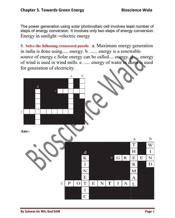 10th Class Science 2 Chapter 5 Textbook Solution - Bioscience wala