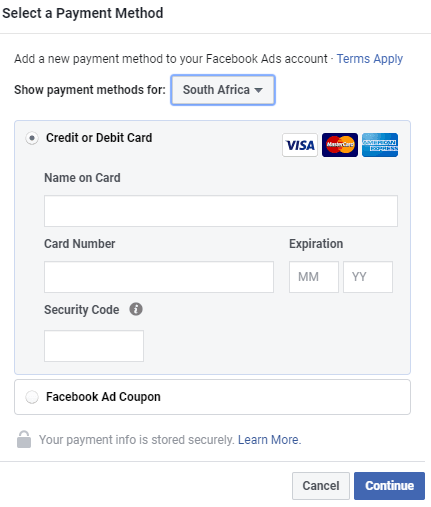 How to set up Payment for Facebook and Instagram