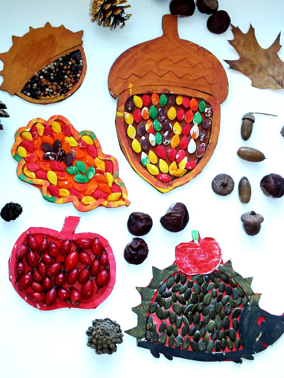 Jesienne wyklejanki – pomysły na prace plastyczne | Blondynki kreatywnie