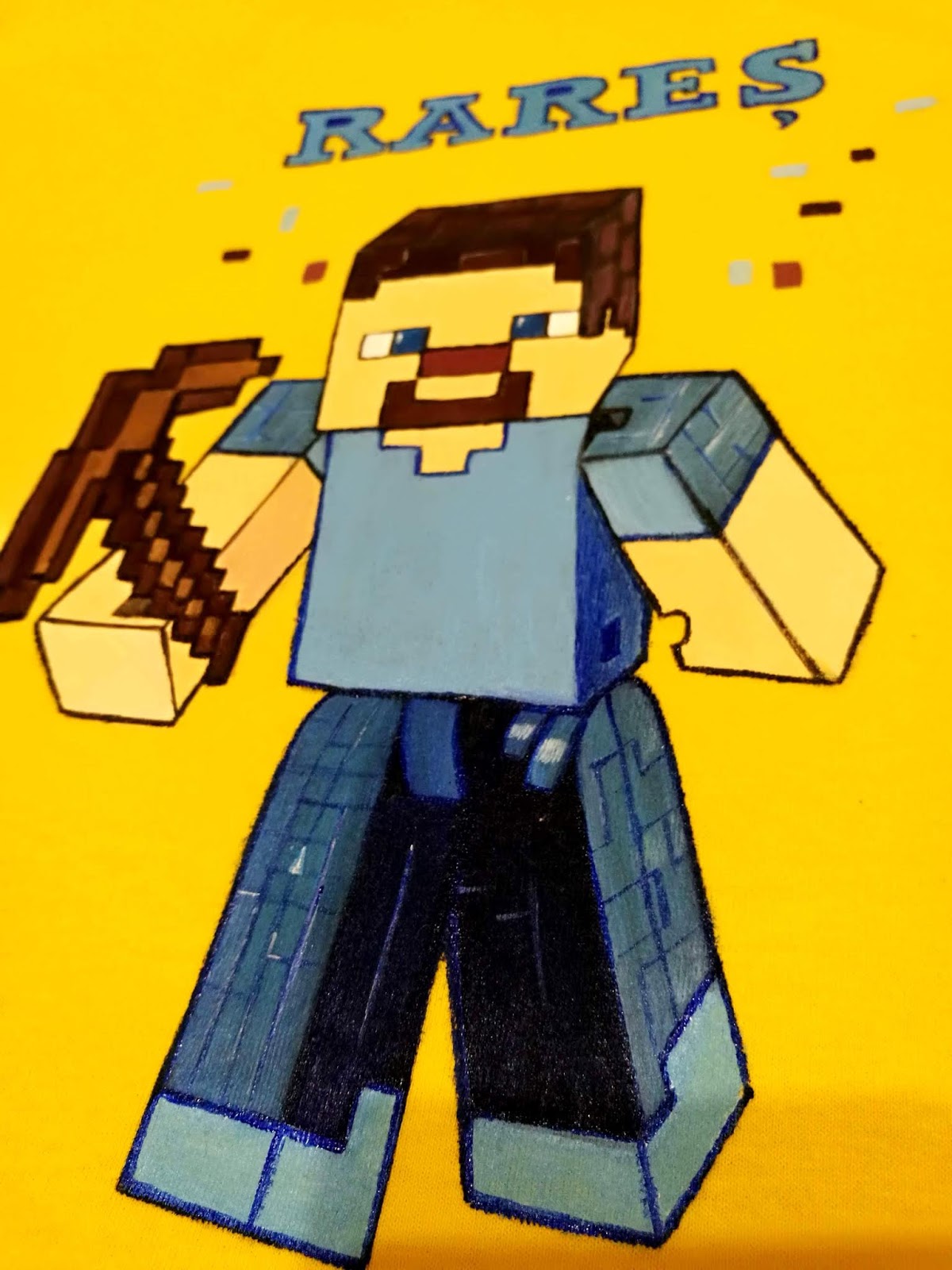 Handmade By Do : Hand painted T-shirt " Steve- Minecraft"/ Tricou ...