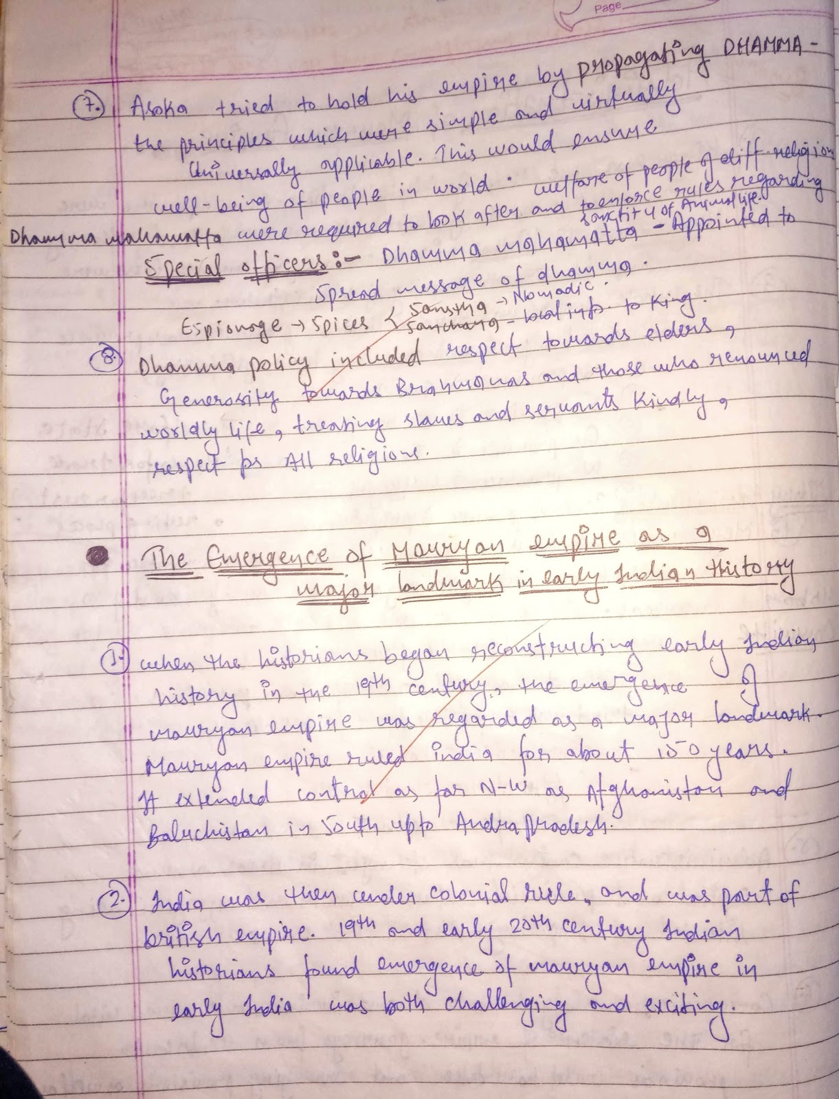 Handwritten notes of Kings, Farmers and Towns- History - Class 12th ...