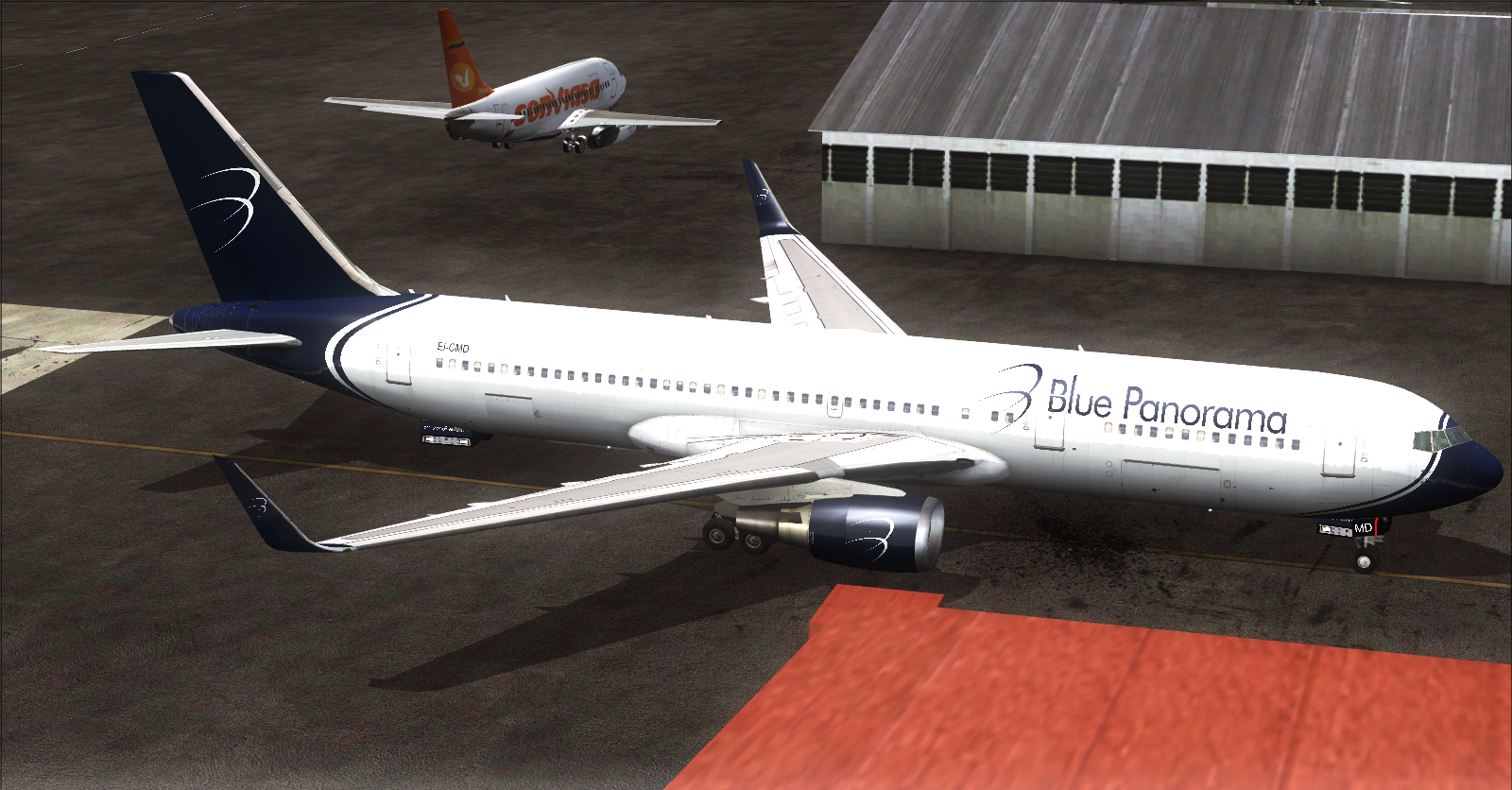 [FS2004/FSX] CLS Boeing 767-300 WL Blue Panorama (Conviasa Logo) EI-CMD