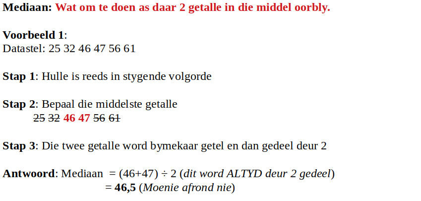 Wiskundige Geletterdheid Gr 12: Opsomming van data: Gemiddeld, mediaan ...