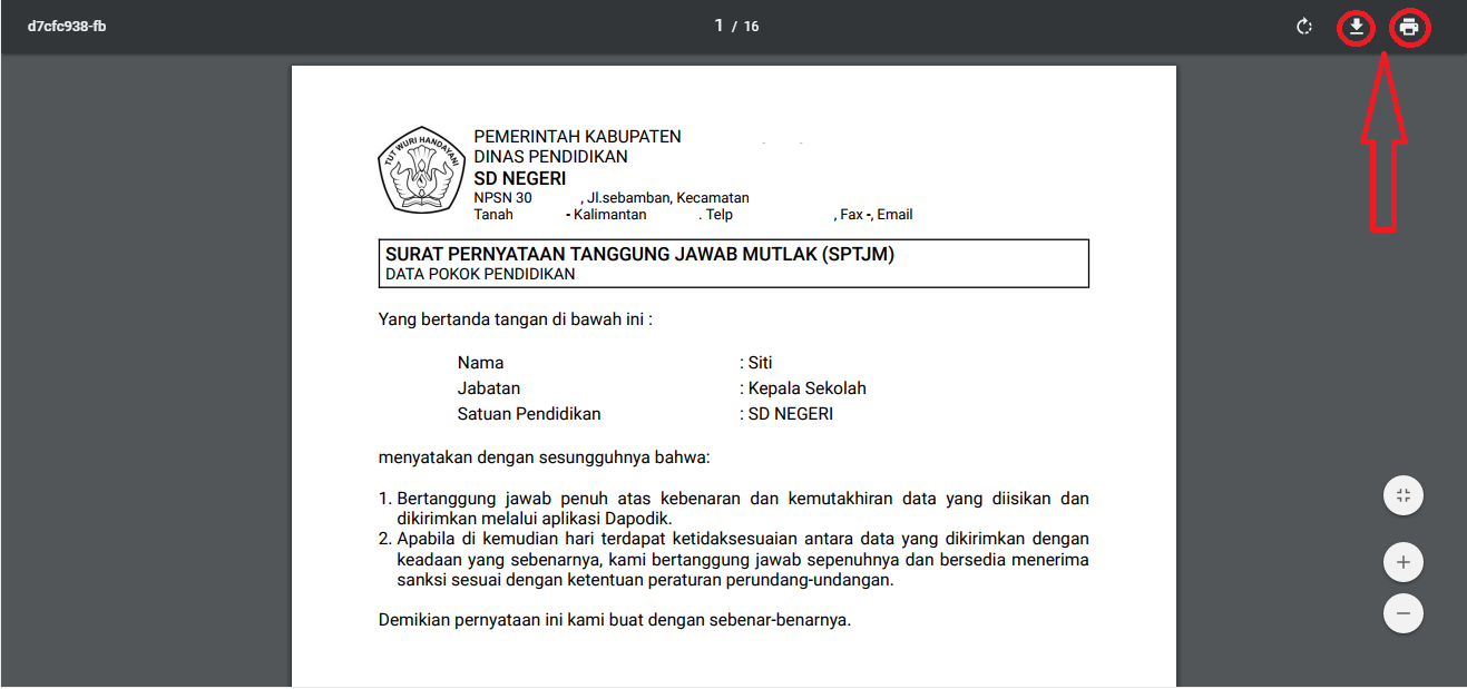 Cara Cetak Dan Download SPTJM Pada Dapodik Versi 2021 | Sopa