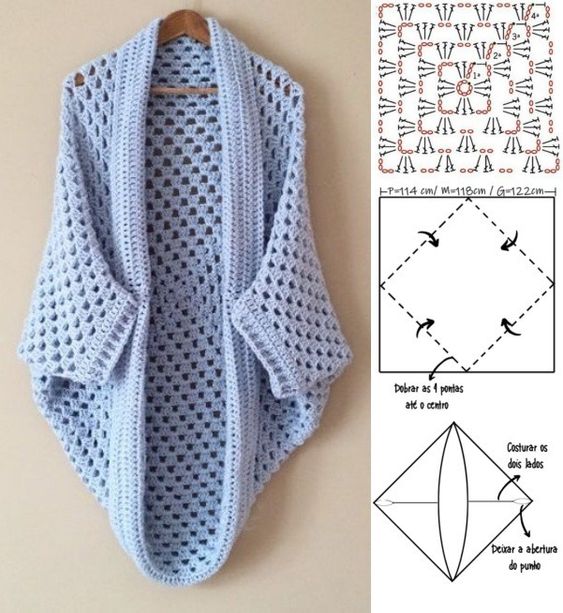 Luty Artes Crochet: Cardigan de Crochê + Passa a Passo