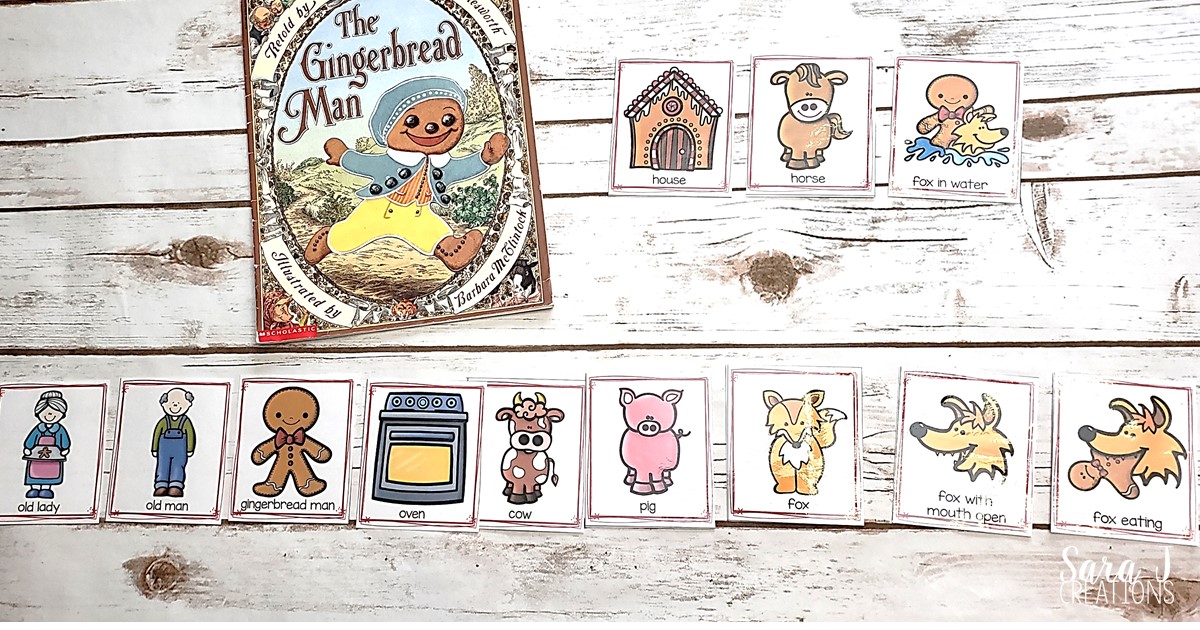 Retelling The Gingerbread Man with Sequencing Cards | Sara J Creations