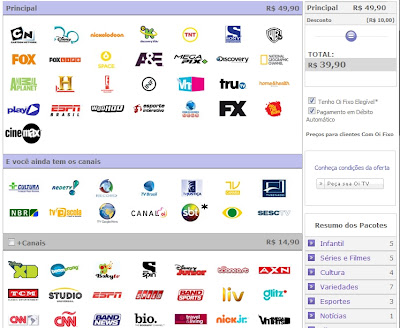 a Seção Pacotes Do Site Oficial Da Oi Tv Volta a Ser Como Antes ~ Oi! Tv