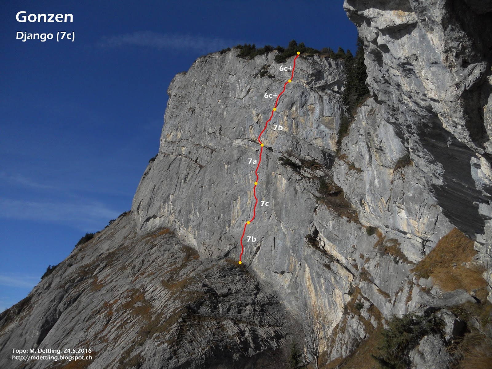 Kletterblog: Gonzen - Django (7c)