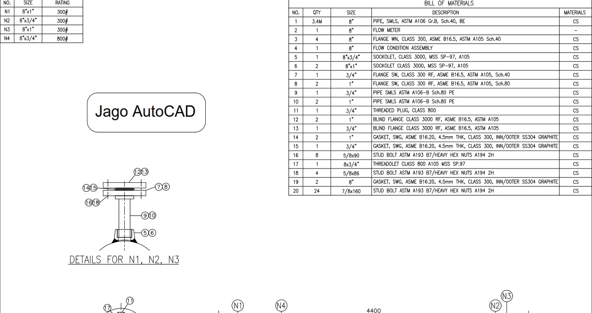 Download Flow Meter Pipe Spool DWG AutoCAD Free