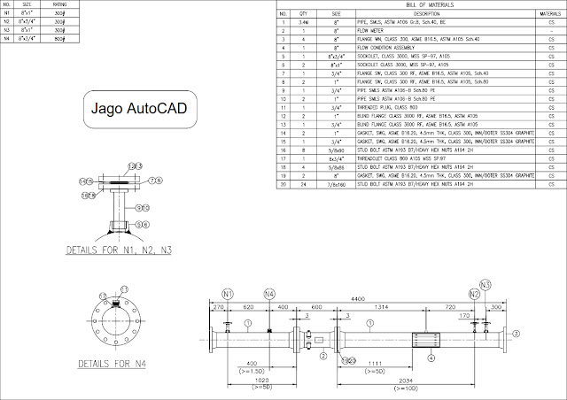 Download Flow Meter Pipe Spool DWG AutoCAD Free