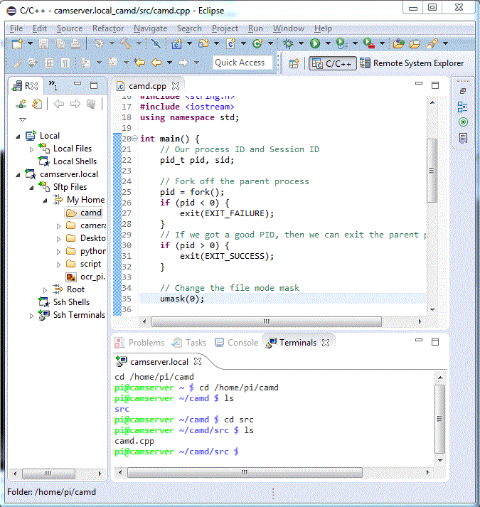 Raspberry Pi Programming: Eclipse with Remote System Explorer